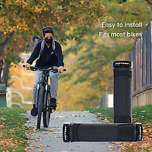 Totem Handlebar Grips, Double Locking Bike Handlebar Grips, Replacement Bike Grips for MTB, BMX, Beach Cruiser, Step-Thru, Folding Bike, Scooter