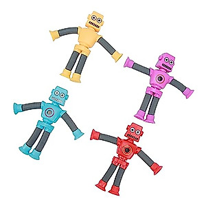 AMONIDA Robot Puzzle Toy with Stretch Tube, Telescopic Suction Cup Robot Toy Flexible for Home