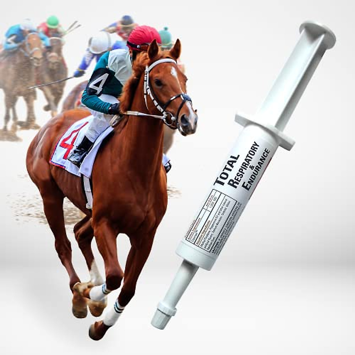 Ramard Total Respiratory & Endurance Syringe for Horses, Equine Vitamin & Supplements, Veterinary Supplies, with Clairisol, Methyl Parabens, Peppermint Oil & Sodium Benzoate 1/2 oz, 1-Pack