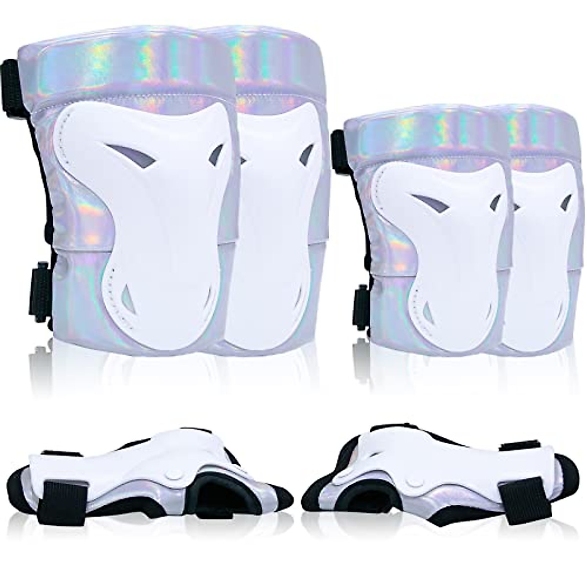 Knee Pads Skating, Bienbee Knee Pads Wrist Guard Elbow and Knee Pads Adult Elbow Pads Skating Protective Gear Adult for Skateboard, Roller Skating, for Women Youth Kids