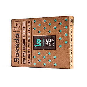 Boveda 49% Two-Way Humidity Control Pack for a Wood Instrument in a Display Case or Utility Case – Size 320 – Single – Moisture Absorber – Humidifier Pack – Individually Wrapped Hydration Packet