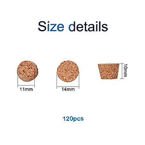 INCREWAY 120pcs 1/2" Mini Tapered Wooden Cork Bung Stopper, Replacement Mini Tapered Cork Plug Tops Suitable for DIY Crafts, Jars and Bottles