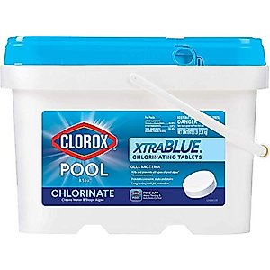 CLOROX Pool&Spa XtraBlue 3-Inch Long Lasting Chlorinating Tablets, 5-Pound Chlorine