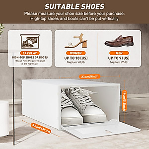 LULUGOGOTOP 20 Pack Shoe Box Stackable Storage Organizer Clear Sneaker Case Container Space Saving for Closet Bedroom Bathroom