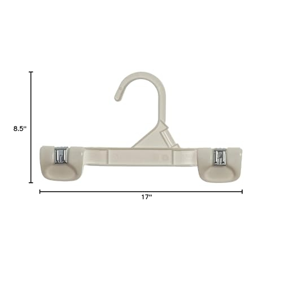 Mainetti 1004 White Kids Plastic Hangers - 100 Pack with Sturdy Plastic, Great for Pants/Skirts/Slacks/Bottoms, 8-Inch