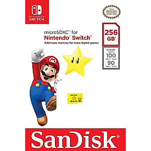 BlueProton USB 3.0 MicroSDXC Card Reader with SanDisk 256GB MicroSDXC UHS-I Card for Nintendo Switch Bundle