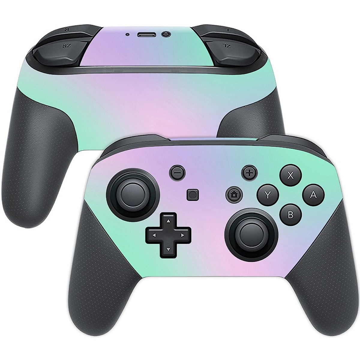 MightySkins Skin Compatible With Nintendo Switch Pro Controller - Cotton Candy | Protective, Durable, and Unique Vinyl Decal wrap cover | Easy To Apply, Remove, and Change Styles | Made in the USA