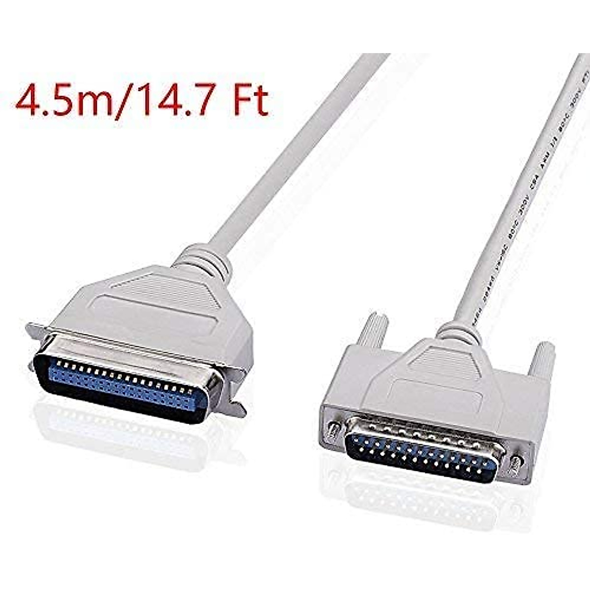 Yohii 4.5m/ 14.7 Feet DB25 Male to Centronics 36 Female Parallel Printer Cable LPT Parallel Printer IEEE-1284- (G7.23)