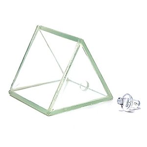 Hollow Glass Prism & Stopper, 2x2" - Great for Studying Snells Law of Refraction - Eisco Labs