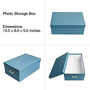 novelinks Photo Case 4" x 6" Photo Storage Box - 10 Inner Picture Storage Container Photo Organizer Case Picture Box Storage Photo Craft Keeper (Sky Blue)