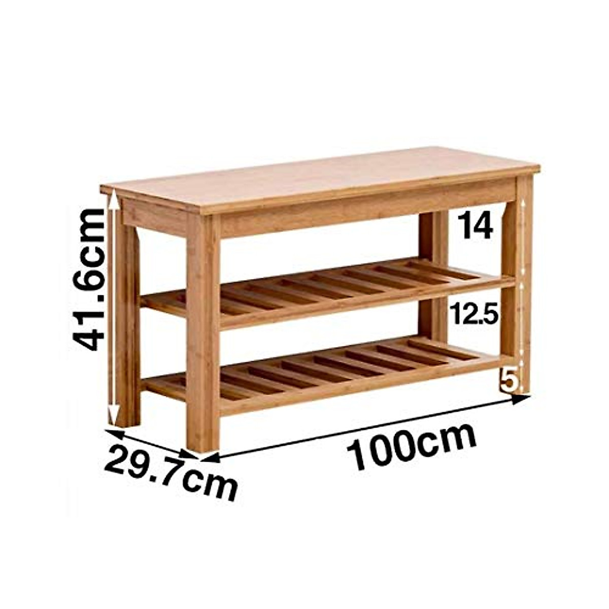 TAZSJG Bamboo Shoe Bench, 3-Tier Shoe Rack, Shoe Storage Organizer with Seat, Ideal for Living Room, Bedroom and Hallway, Easy Assembly