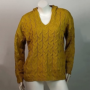 Womens Sweater Jumper Hooded Plus Size Twist Oversized Solid Color Ribbed V-Neck Plain Knitted Tops Loose Knitting Pullover Knitwear(2XL,A Red)