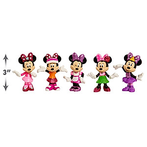 Disney Junior Minnie Mouse 3-inch Collectible Figure Set, 5 Piece Set, Officially Licensed Kids Toys for Ages 3 Up by Just Play