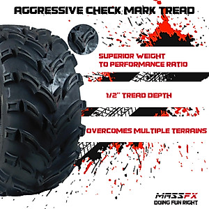 MASSFX P377 ATV/UTV Front Tires 25x8-12 - Set of 2 (25x8x12) 2 Pack