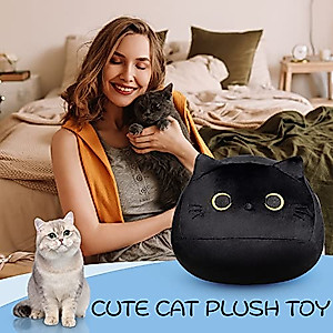 Black Cat Plush Black Cat Pillow, Halloween Pillow Cat Plush Anime Plush Halloween Home Decoration (Black)