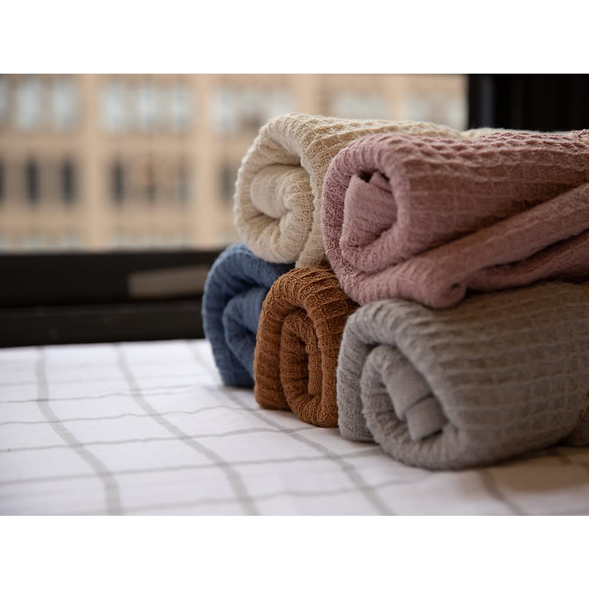 Lila and Jack 100% Cotton Waffle Baby Blanket, Soft and Lightweight Receiving Blanket for Newborn and Toddler