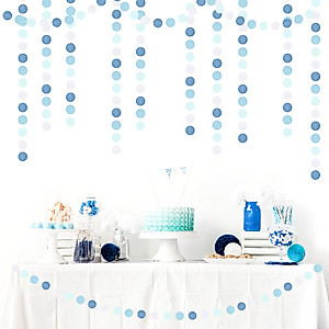 Light-Baby Dusty-Blue White Party-Decoration Garland - 52ft Baby Boy Shower Birthday Streamers,Graduation Bachelorette Bridal Christmas Banner Decor Lasting Surprise