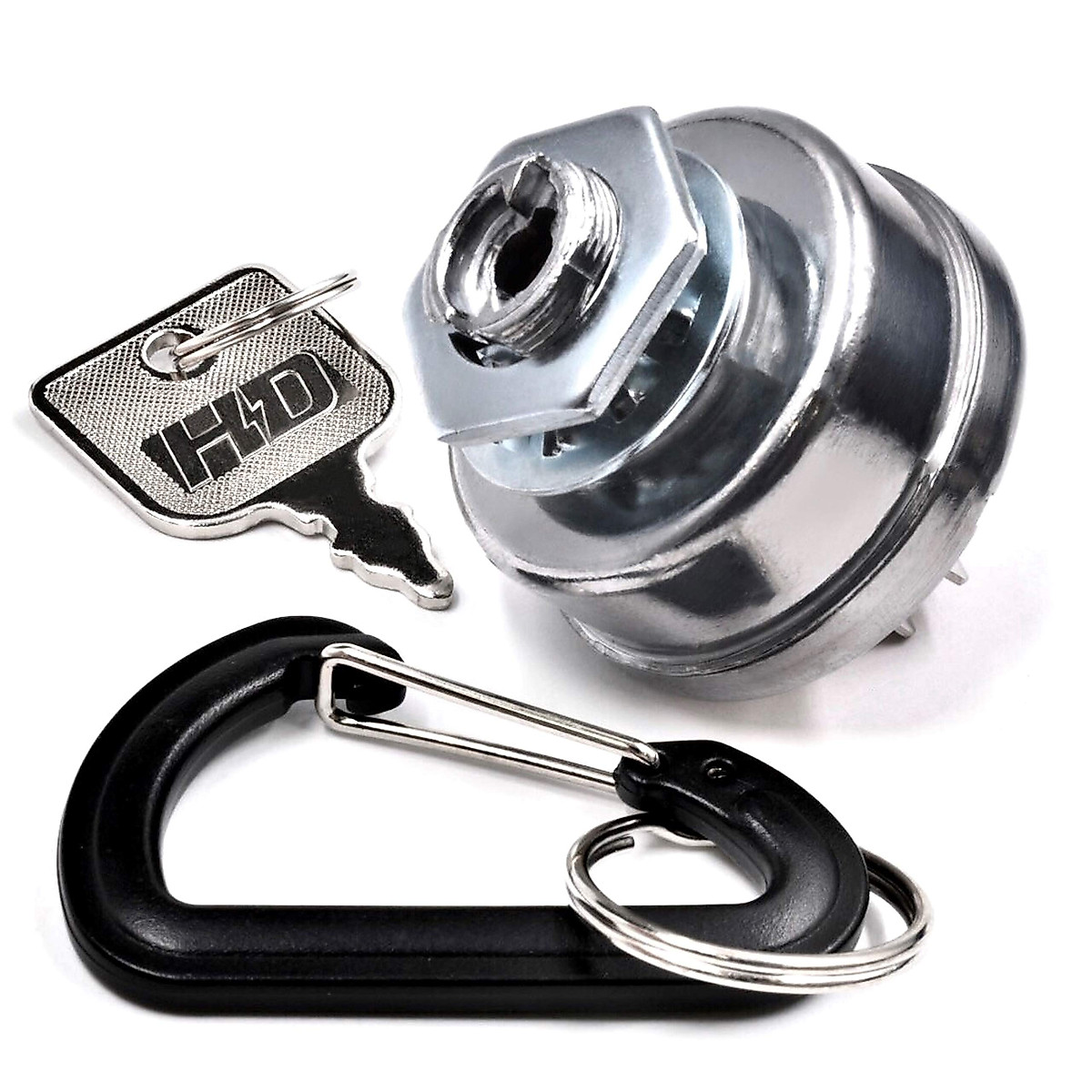 HD Switch Starter Ignition Switch Replaces John Deere AM119111, STX38 (Black Deck) STX46, Sabre Scotts S1642 SN#0-035000 S1742, S2046 SN#0-30000 - Ultimate Dual Protection Upgrade - 2 Keys & Carabiner