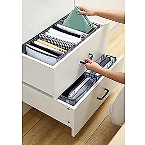 3PCS Washable Wardrobe Clothes Organizer, 7 Grids Foldable Visible Closet Organizer Clothes Drawer Mesh Separation Box for Jeans,Leggings,T-shirt,Skirts,Kid Clothes Compartment Storage Box