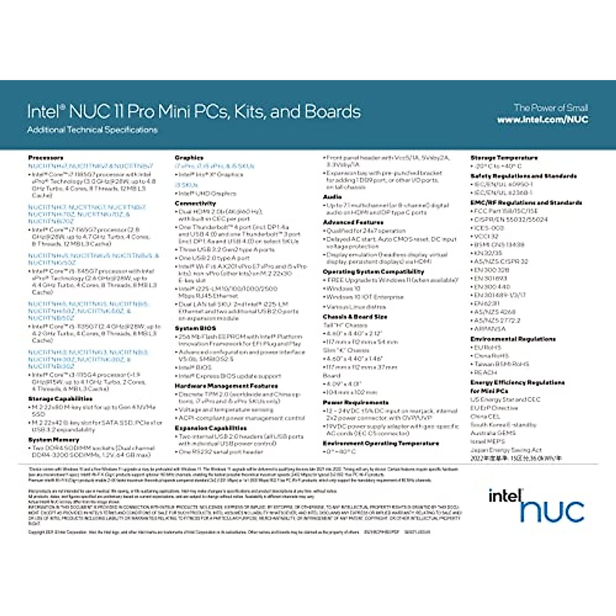 Intel NUC 11 Pro NUC11TNKV5 Tiger Canyon Home & Business Mini PC Desktop 11th Generation Intel® Core™ i5-1145G7 Processor with Intel vPro® Technology,4 Cores,8 Threads(8G RAM,256G SSD)