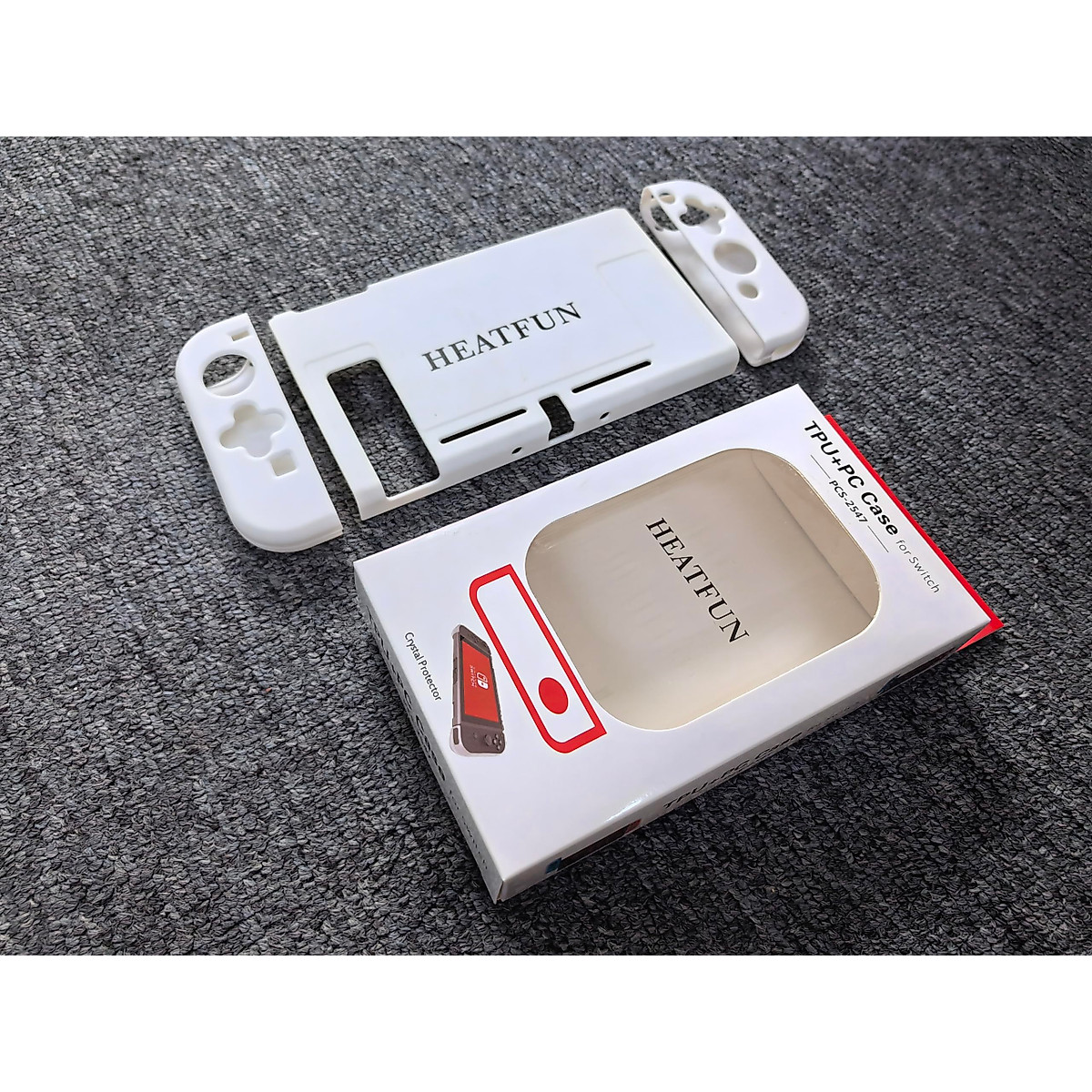 HEATFUN Protective Shell Case for Switch, Dockable White Cover Case for Switch