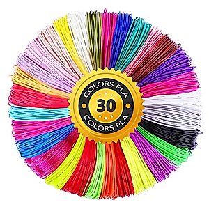 ubrand 3D Pen PLA Filament, 300 Feet 3D Printing Filament, 30 Colors (Each Color 10 Feet), PLA Filament 1.75mm, Upgraded PLA Refill for 3D Pens
