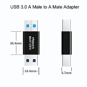 AreMe 3 Pack USB 3.0 Adapter, USB-A Male to Female, Male to Male and Female to Female Extension Coupler Converter Extender Connector