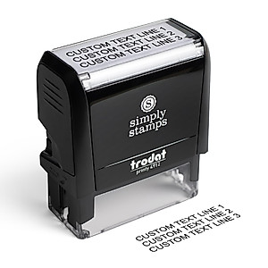Custom Address Stamp - 5 Font Options - 3 Line Self-Inking Address Stamp - Up to 3 Lines of Customized Text | Multiple Ink Color Options