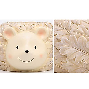 Happyyami Ceramic Animals Succulent Plant Pot Resin Hedgehog Cactus Flower Container Bonsai Planter Holder for Home Office Garden Decor