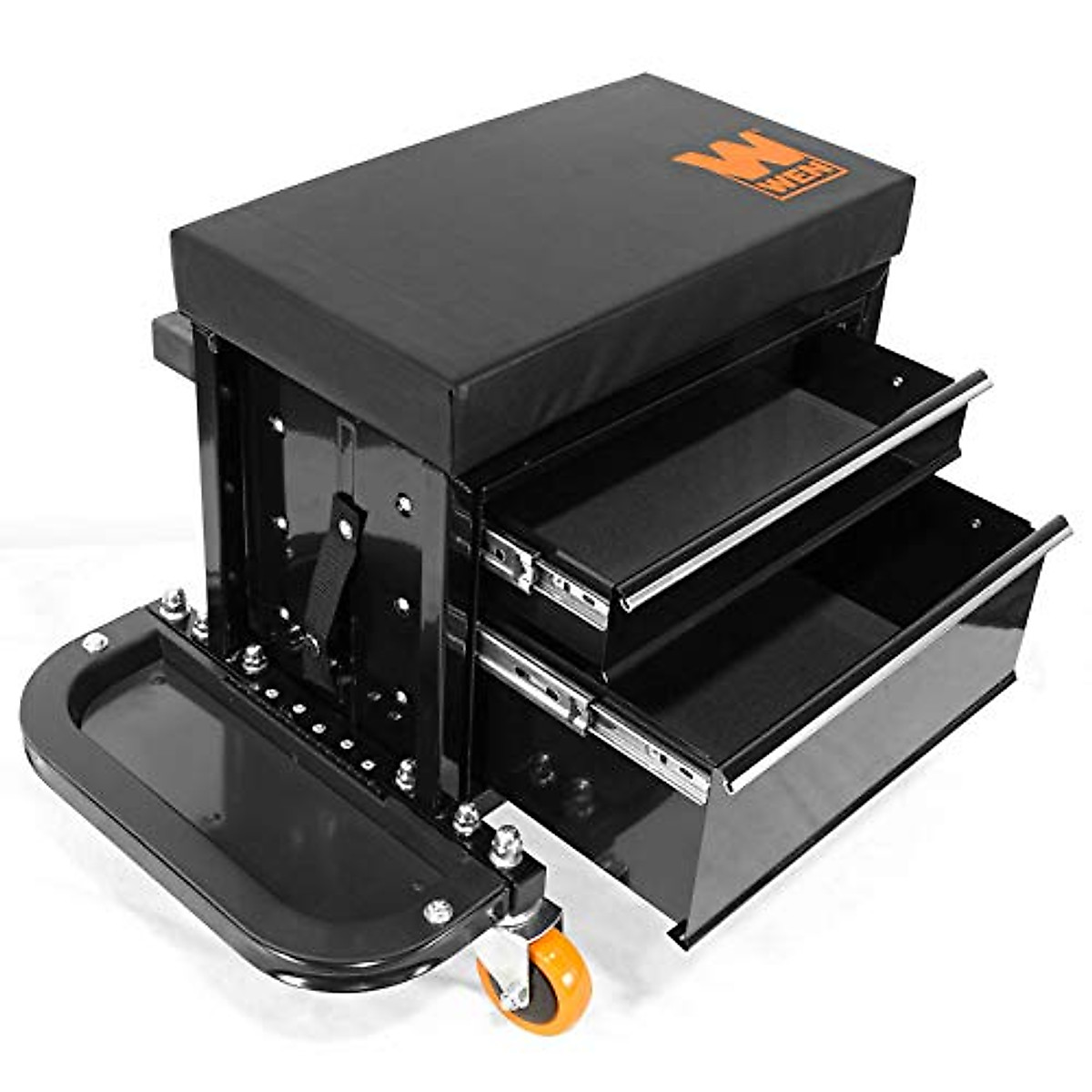 WEN GG1400 400-Pound Capacity Garage Glider Rolling Tool Chest Seat with Storage Pouch