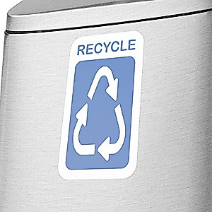 Garbage Trash Recycle Compost Stickers - 3 Durable Vinyl Decals for Easy Bin Labeling (3.1" x 1.9") by Flippin Stickers