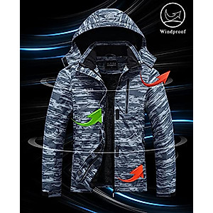 DLGJPA Women's Mountain Waterproof Ski Jacket Detachable Hood Windproof Rain Winter Warm Snow Coat