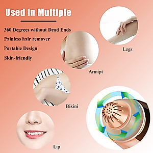 Eyebrow Hair Remover Replacement Heads Compatible for Finishing Flawless Facial Hair Removal Tool for Women Smooth, with Cleaning Brush, Rose Gold (RoseGold-4pcs)