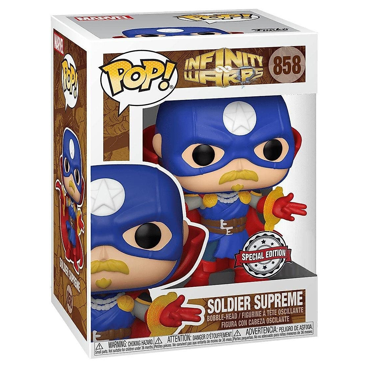 Funko Pop! Marvel: Infinity Warps - Soldier Supreme Glow in The Dark, Amazon Exclusive