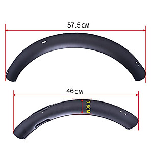 ZEWEZ Bike Fender, Bicycle Fender 20inch Snowboard Electric Bicycle Mudguard 20x4.0 E-Bike Fat Tire Fender Wing Folding Bike Aluminum Sturdy Durable Mud Guard (Color : 1 Suit)