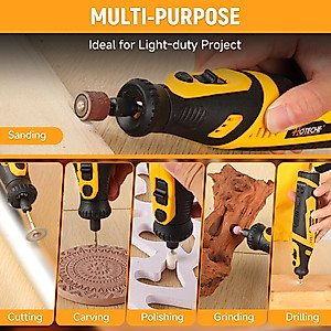 Hoteche Mini Cordless Rotary Tool Kit 5-Speed 8V Li-ion Battery with 42 Accessories - Precision Multi-Purpose Electric Rotary Tool for Grinding, Sanding, Cutting and Engraving