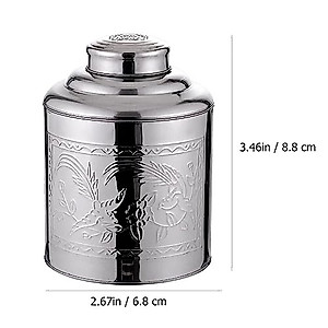 Terrarium Tea Canister Tea Sealing Jar Stainless Steel Tea Canister Tinplate Storage Canister Food Storage Container for Loose Tea Coffee Bean Sugar Salt (50g) Decaf Coffee