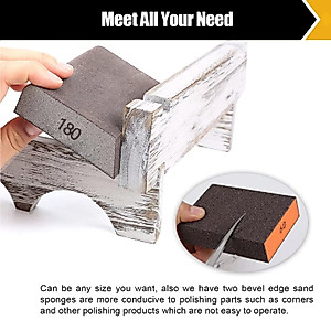 BOSHCRFAT 10 Pack Sanding Block, Washable and Reusable Sanding Sponge for Wood Drywall Metal Glasses Coarse/Medium/Fine/Superfine in 60/80/100/120/180/220 Grit Sandpaper Block Sand Paper Brick