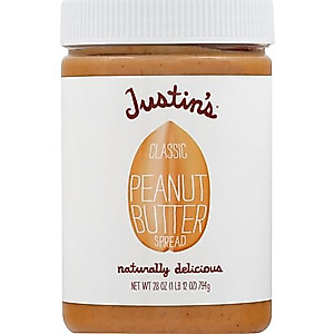 JUSTIN'S Classic No Stir Gluten-Free Peanut Butter Spread, 28 Ounce Jar