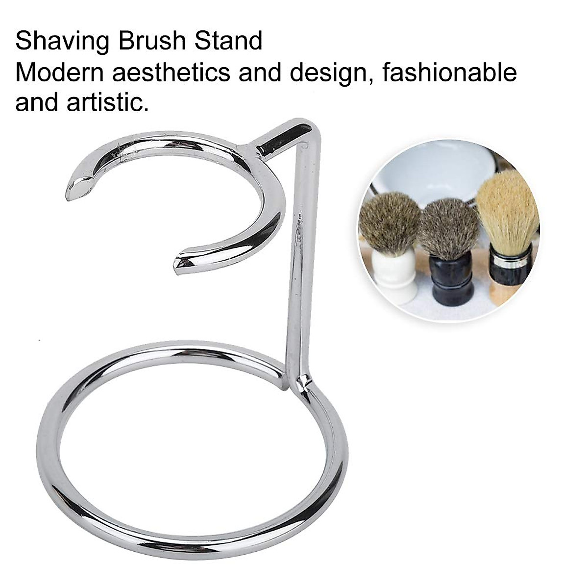 Shaving Brush Stand, Shave Brush Stand, Shaving Stand Artistic Lightweight Stainless Steel Silver Shaving Brush Holder Safety Razor Brush Kit Suitable for Men