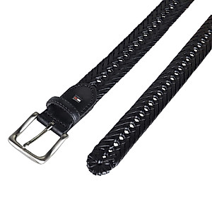 Tommy Hilfiger Men's Braided Belt, Black, 38
