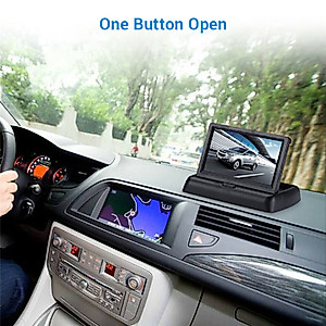 Yasoca 4.3 Inch Small Mini Digital Flip Down Foldable Monitor Screen for Car Truck Vehicle Rear View Reverse Parking Kits Home CCTV