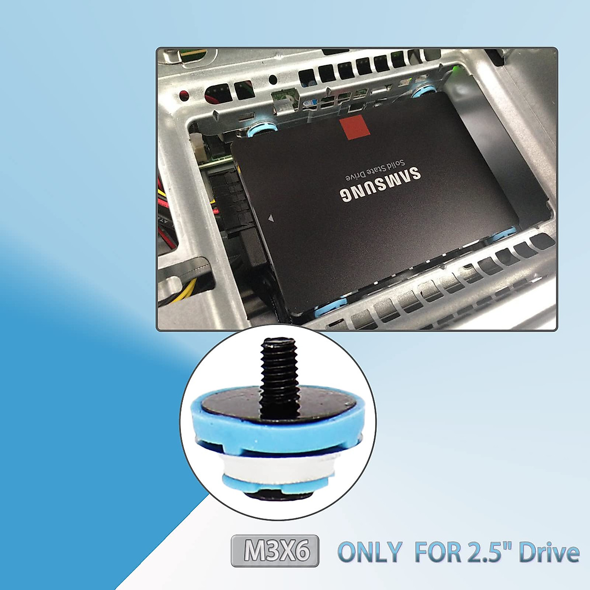 LeFix 4 x Replacement for Screws Isolation Grommet Mute Mounting HP 2.5" SSD HDD 6000 6005 Pro 8000 8100 EliteDesk ProDesk G1 G2 594220-001/511945-003