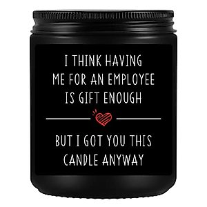 SOGLIM Boss Lady Candle - Employee Appreciation Gifts, Funny Boss Gifts - Thank You Boss Birthday Gift, Boss Day Gifts, Gift for Boss from Employee, Farewell Gift for Boss Manager Supervisor