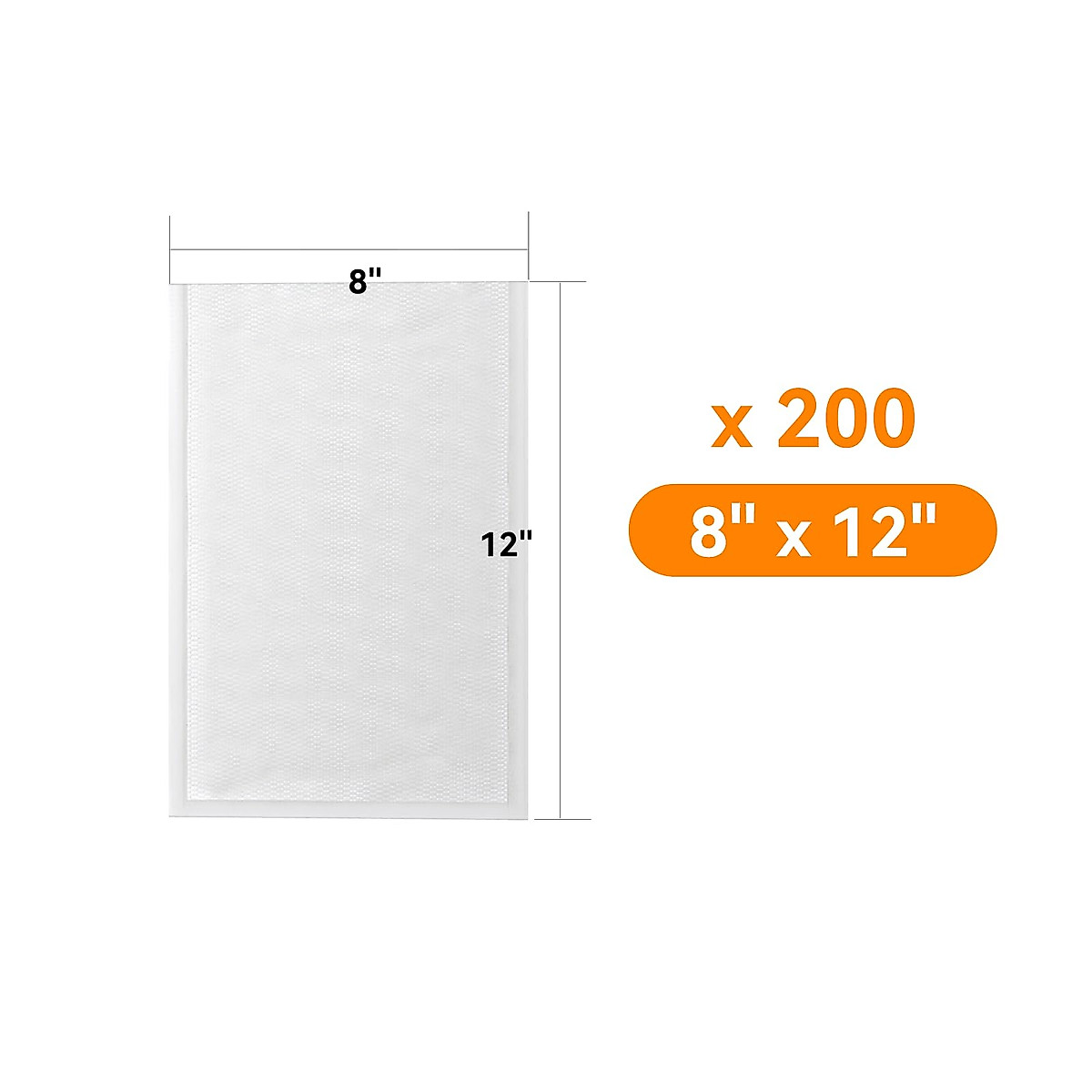 [2024 New] 8" x 12" 200 Count Precut Bags, Vacuum Sealer Bags for Food, Great for Food Storage, Sous Vide and Meal Prep, Wevac Lite