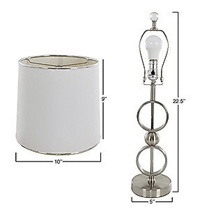 Table Lamps Set of 2, Modern Brushed Steel (2 LED Bulbs included) by Lavish Home - 72-LMP3011 , White
