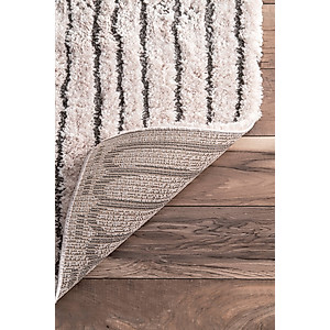 nuLOOM Nohemi Moroccan Shag Area Rug, 4' x 6', Light Beige