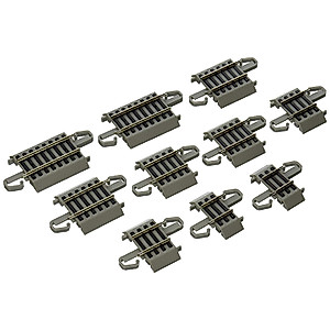 Bachmann Trains - Snap-Fit E-Z TRACK E-Z TRACK CONNECTOR ASSORTMENT - Contains 2 each .75", 1", 1.25", 1.5" and 2" straight (card) - NICKEL SILVER Rail With Gray Roadbed - HO Scale