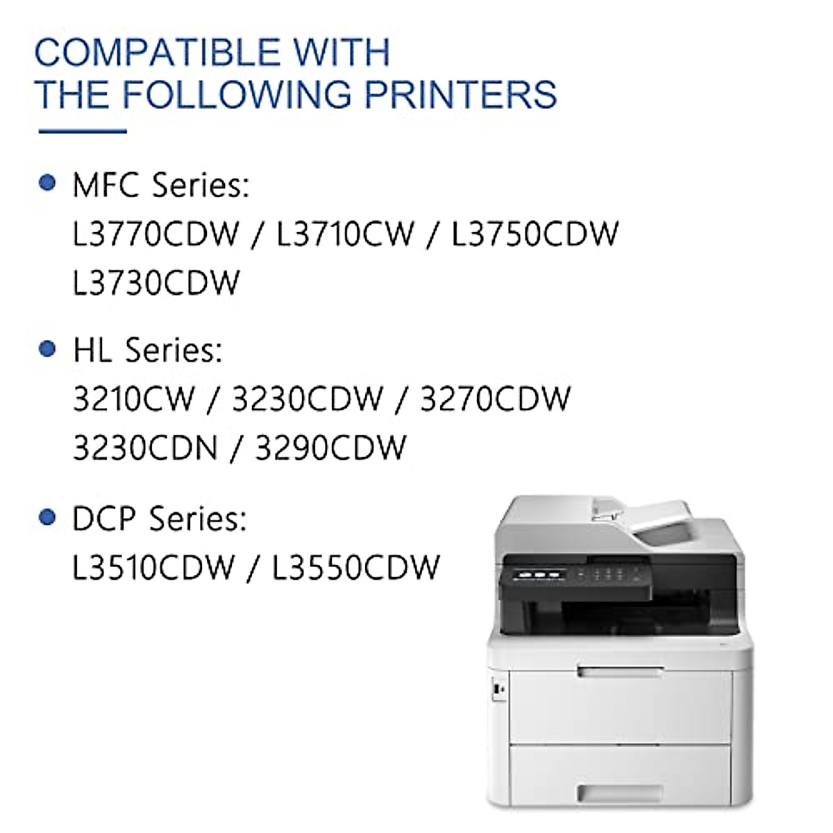 ZJBJ [4-Pack, 1BK+1C+1M+1Y] Compatible TN223 Toner Cartridge Replacement for Brother MFC-L3770CDW 3710CW 3750CDW 3730CDW HL-3210CW 3270CDW 3230CDN 3290CDW DCP-L3510CDW Printers Printers - by JZJBHGS