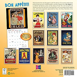 Bon Appétit 2024 Wall Calendar — Vintage Poster Art, 16-Month Cooking Calendar, 12" x 12"